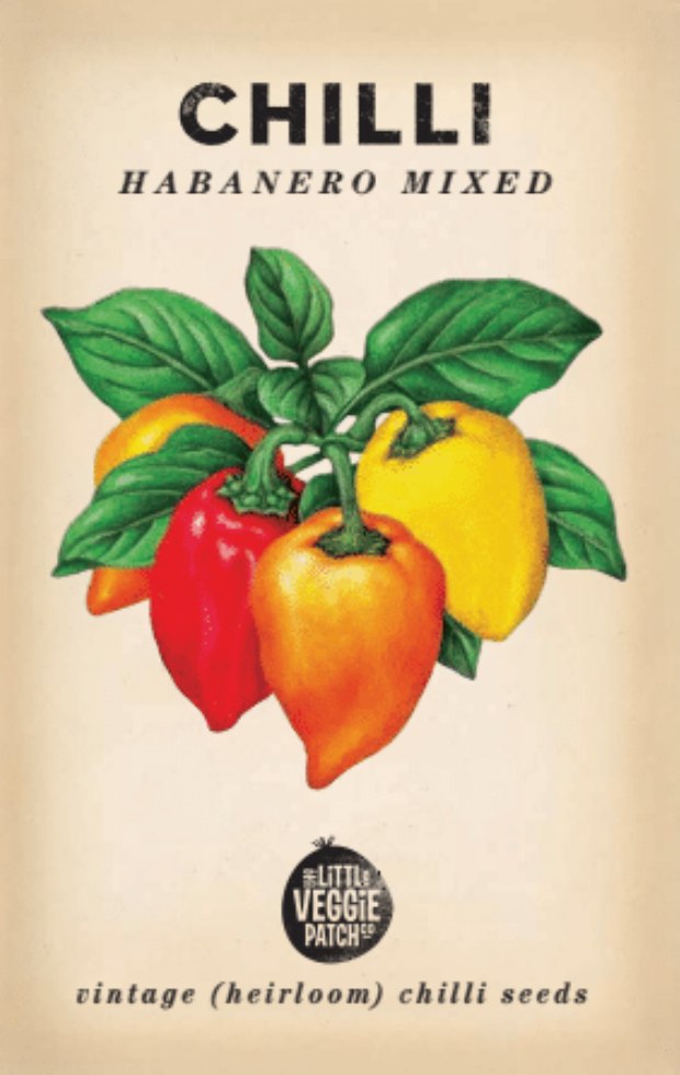Little Veggie Patch Co - Chilli 'Habanero Mixed' Heirloom Seeds ...