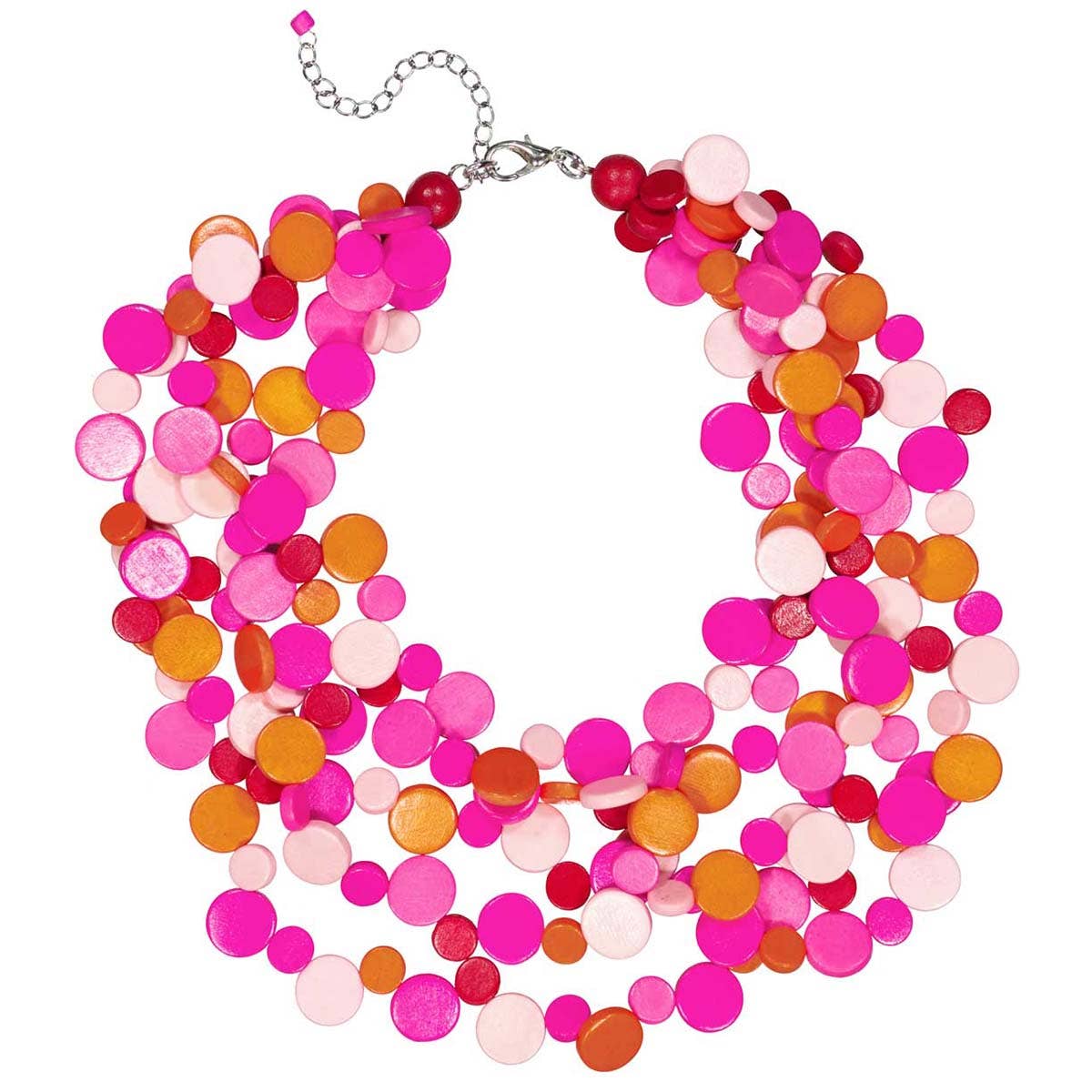 Pink Smartie Multi Strand Wood Necklace – giftsatteacup